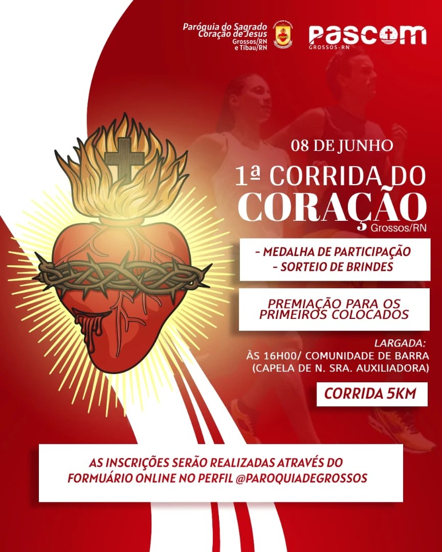 Paróquia do Sagrado Coração de Jesus anuncia 1ª Corrida do Coração em ...